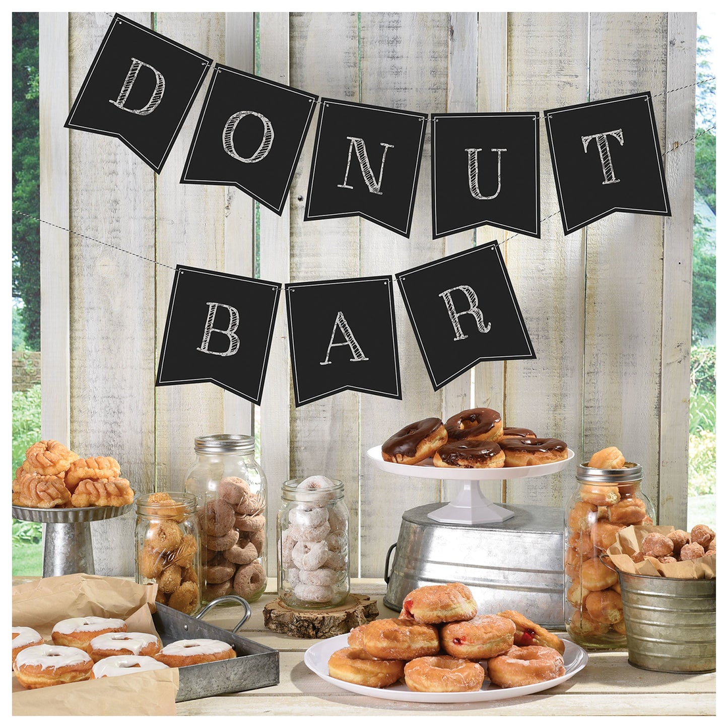 Customizable Chalkboard Paper Pennant Banner – Party Fair