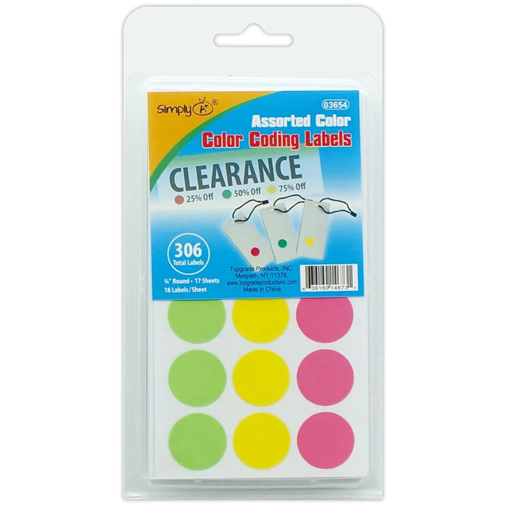 Neon Color Circle Labels 306ct – Party Fair