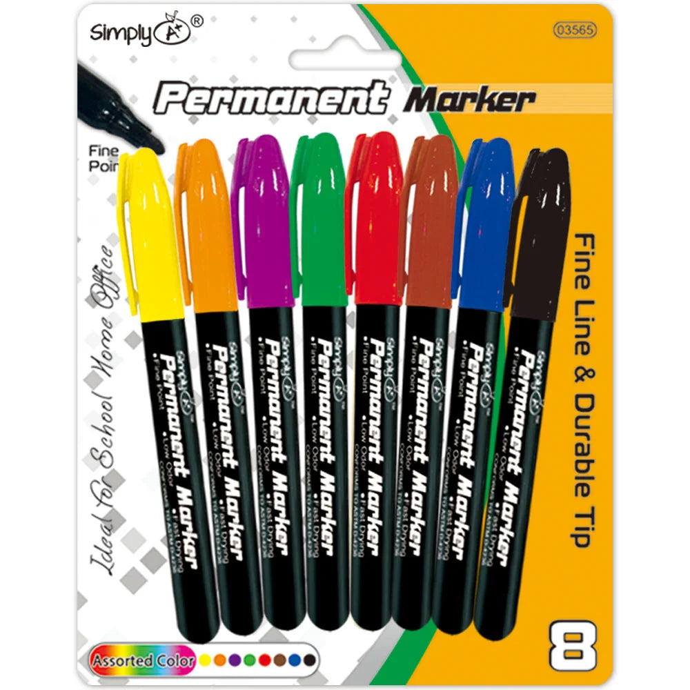 Permanent Markers Fine Point - Assorted 8pk – Party Fair