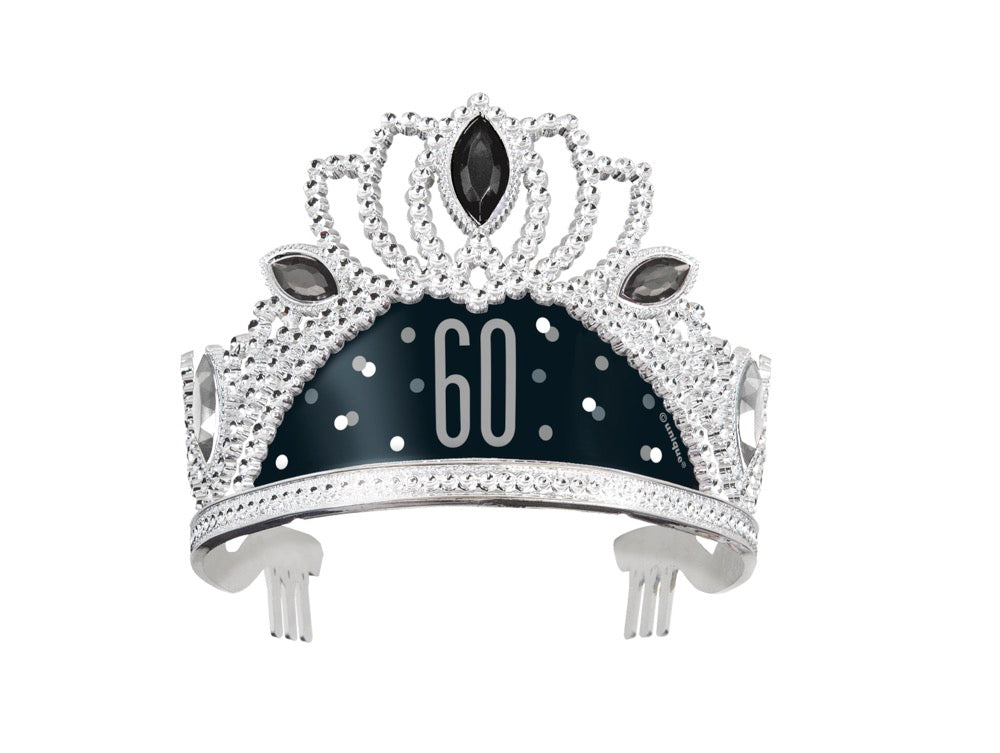 Glitz Black Age Plastic Tiara - 60 – Party Fair